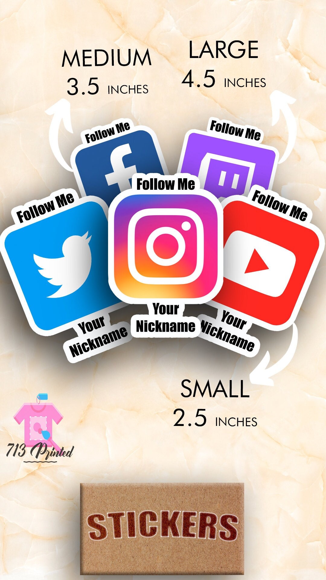 Custom Social Network Sticker 25 Pack | Upload Any Image of YOUR LOGO Y ...