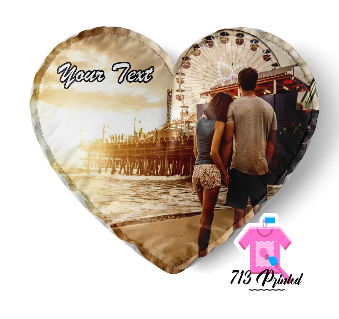 Custom Pillow Heart Photo Personalized, Gift, Love, Name, Valentine,s ...