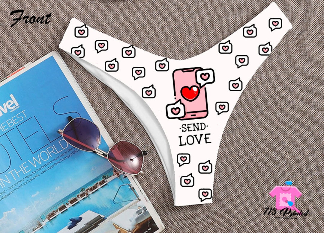 Funny Custom Personalized Thong Panties Reversible With Your Words