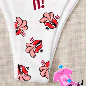Custom Funny Logo Thong Bikini With Your Words Custom Printed - Etsy