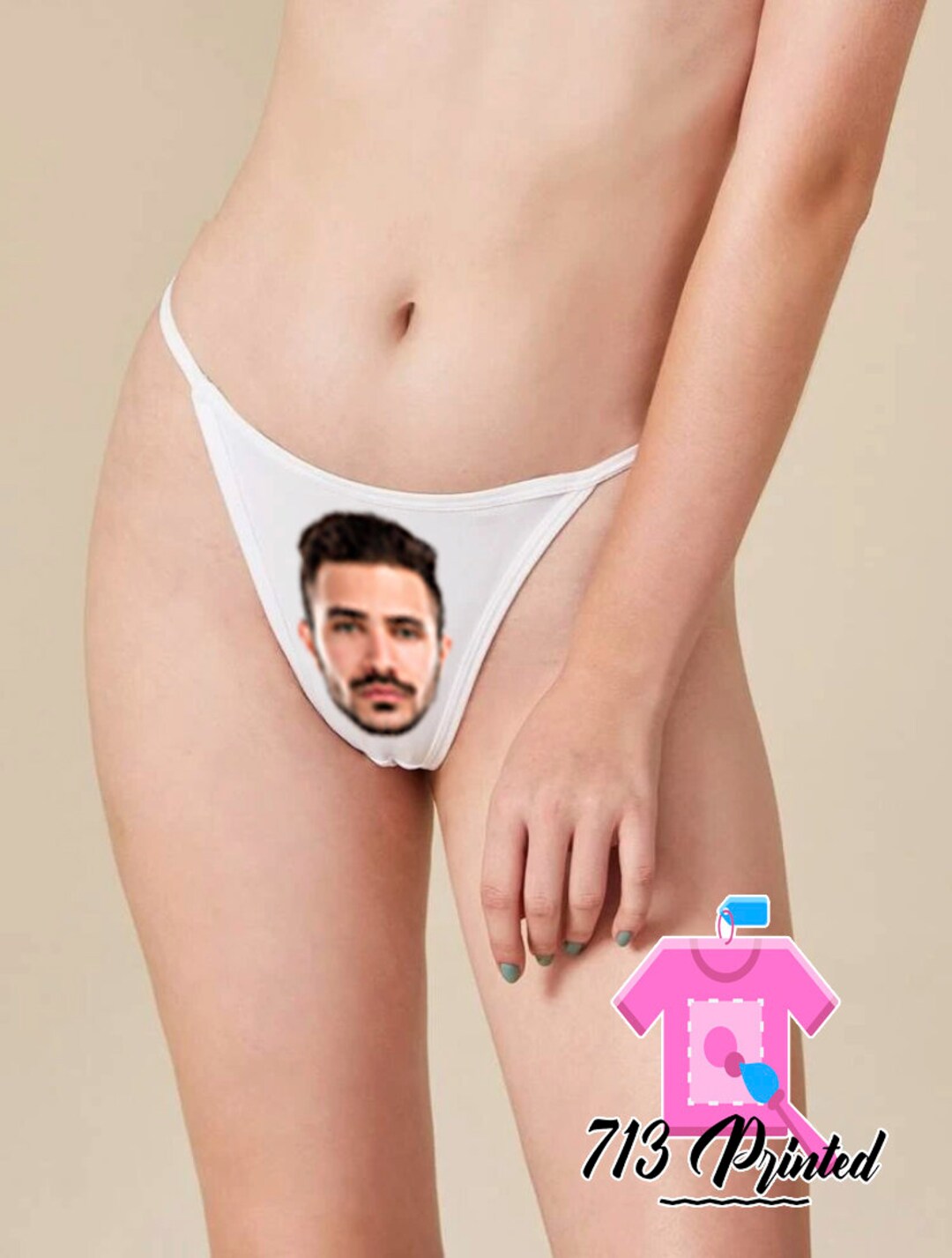 Photo Custom Personalized Thong Panties With Your Words Custom Printed