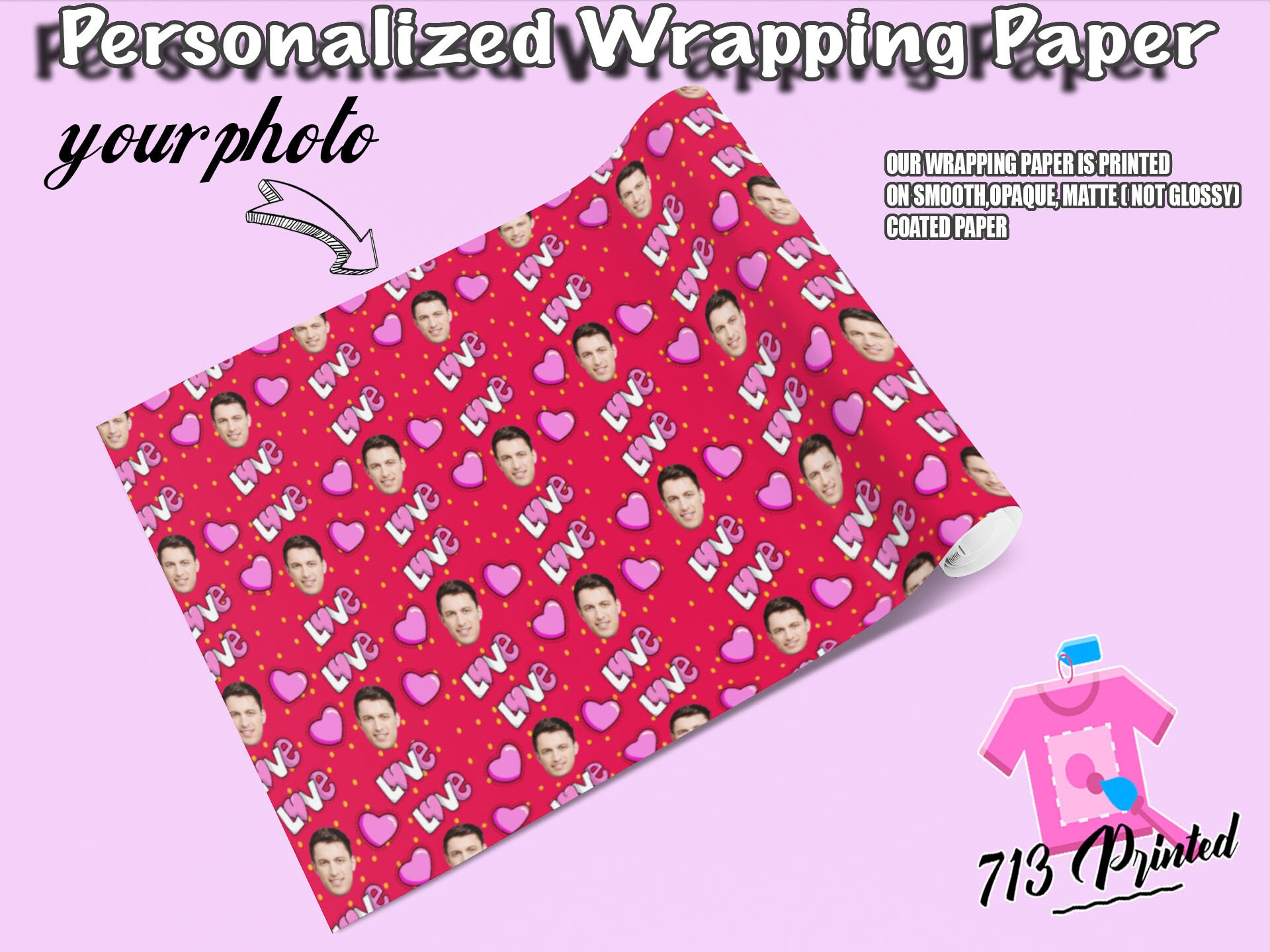 Face Wrapping Paper Custom Wrapping Paper Face Gift - Etsy