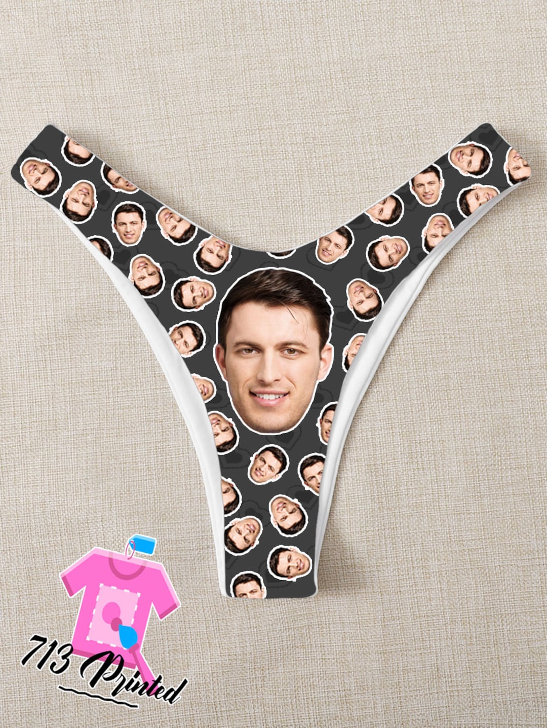 Photo Custom Personalized Thong Panties With Your Words Custom Printed