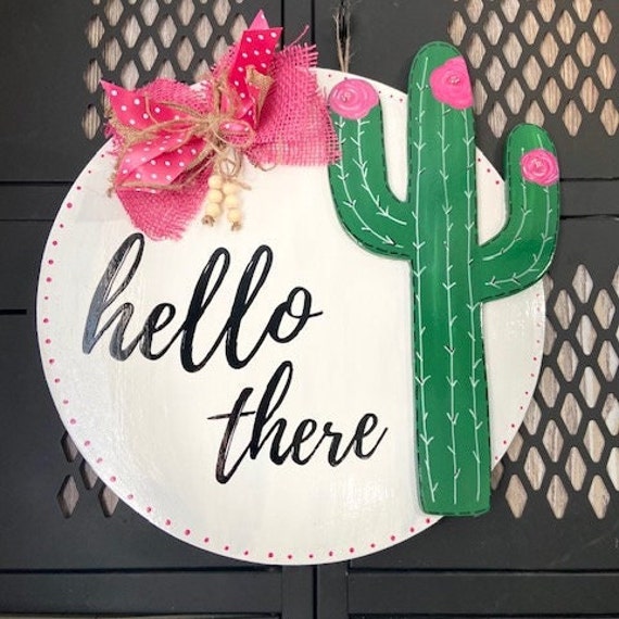Cactus Door Hanger Arizona Sign Desert Sign Cactus Art | Etsy