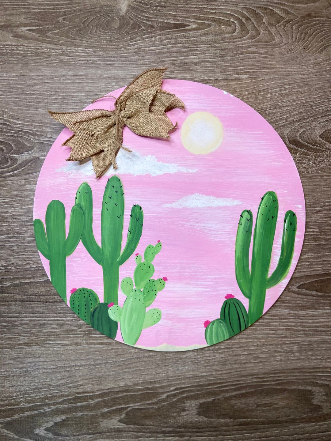 Desert Door Hanger, Cactus Wreath, Desert Wreath, Cactus Door Hanger ...