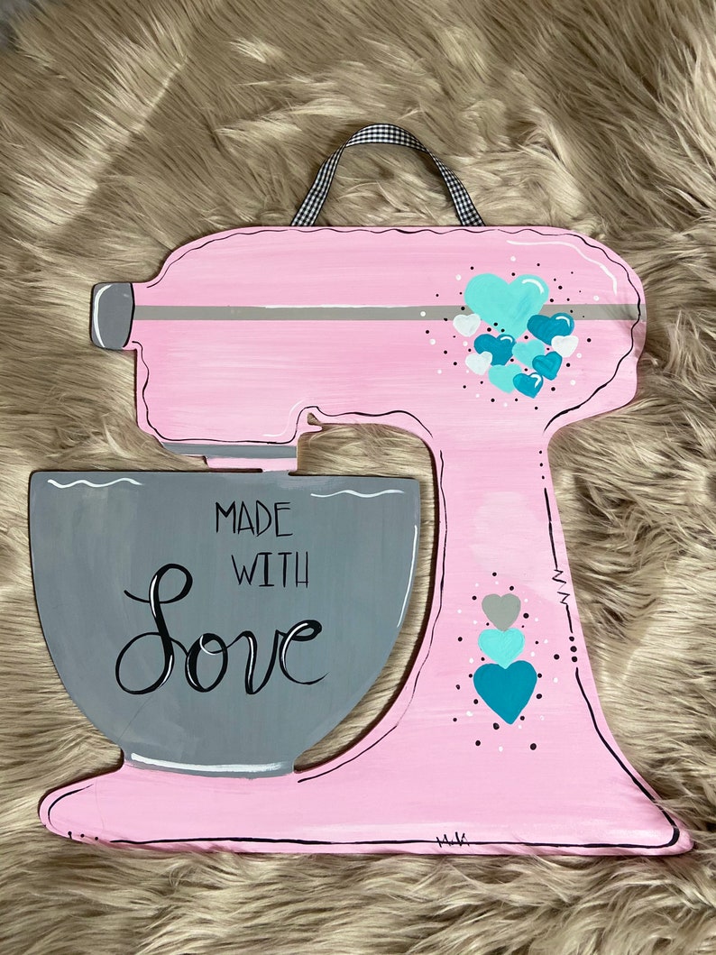 Mixer Sign, Kitchen Mixer Sign, Pantry Sign, Pink Kitchen Sign, Kitchen ...