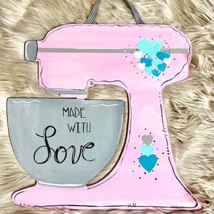 Mixer Sign, Kitchen Mixer Sign, Pantry Sign, Pink Kitchen Sign, Kitchen ...