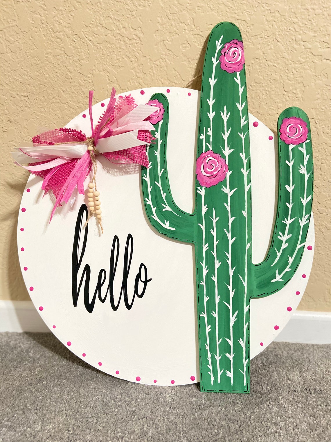 Cactus Door Hanger, Arizona Sign, Desert Sign, Cactus Art, Cactus ...