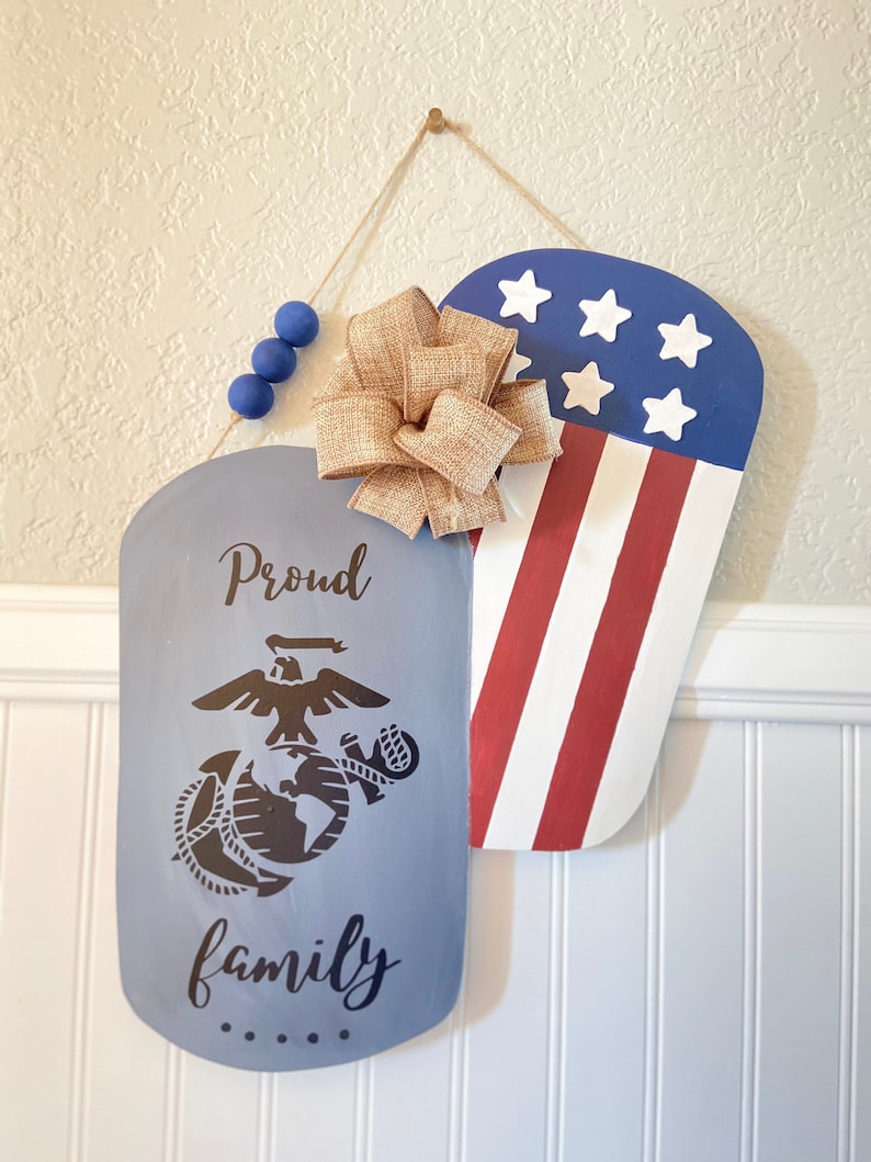 Navy Door Hanger, Navy Wreath, Navy Sign, Navy Dog Tag, Memorial Day ...