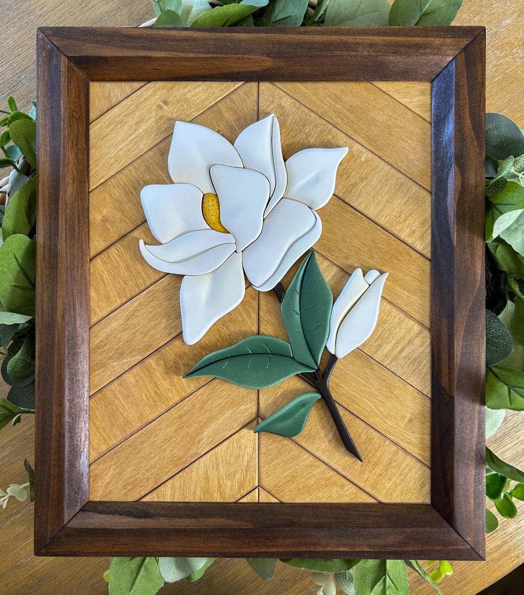 Hand-shaped Southern Magnolia Art, Wooden Magnolia Home Decor, Handmade ...