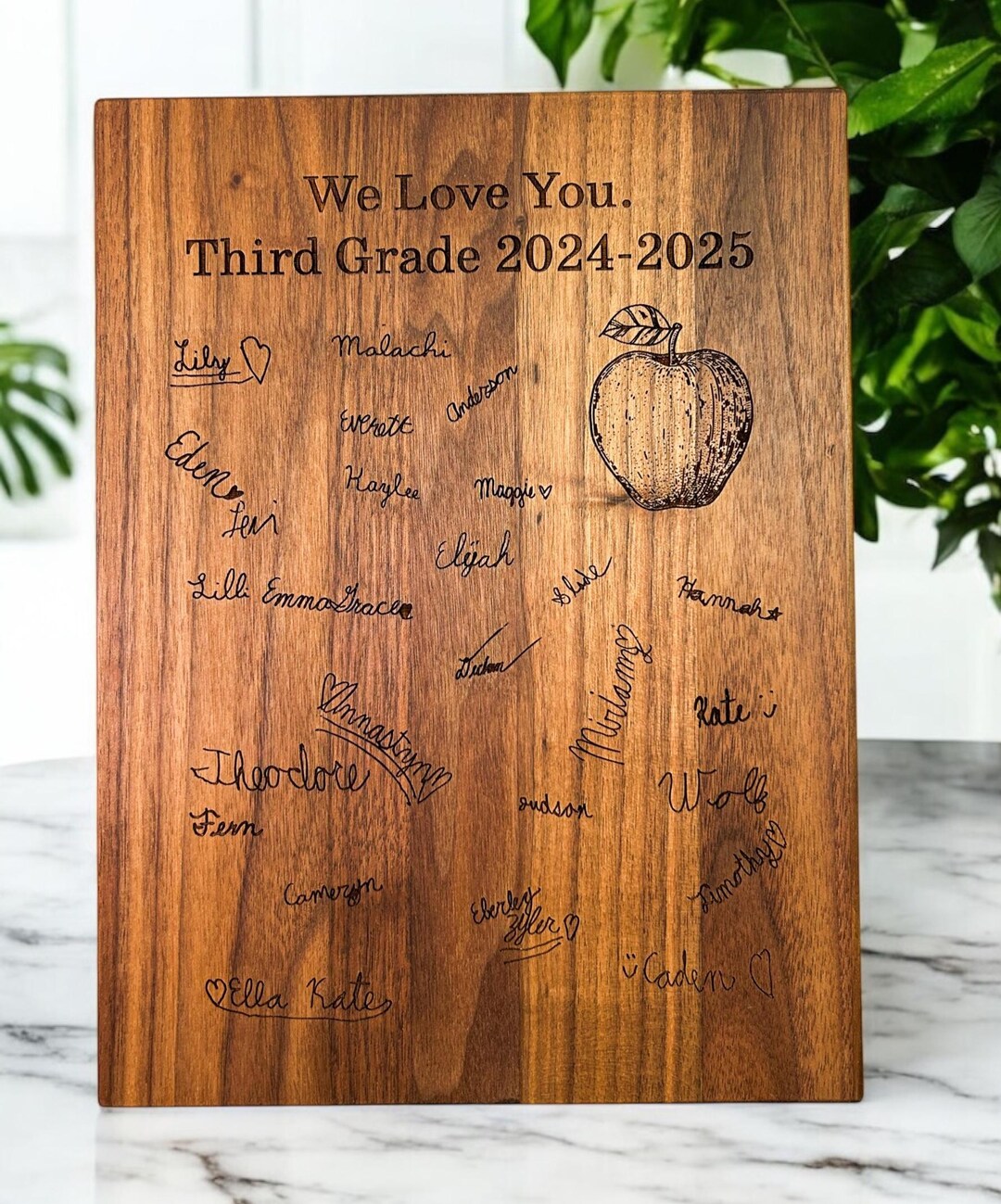 End of Year Teacher Gift, Engraved Student Signature Sign or Plaque ...