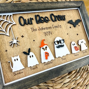 Personalized Ghost Family Sign, Custom Names, Ghost Shapes, and ...