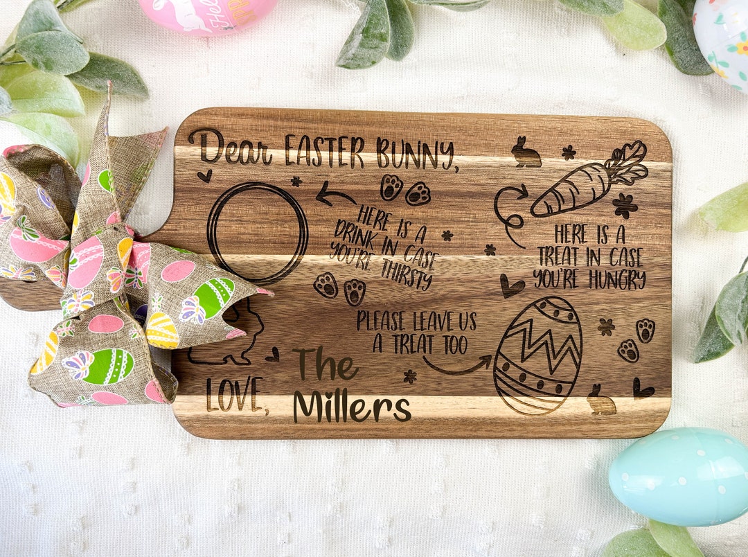 Personalized Easter Bunny Cutting Board | Engraved Easter Cutting Board ...
