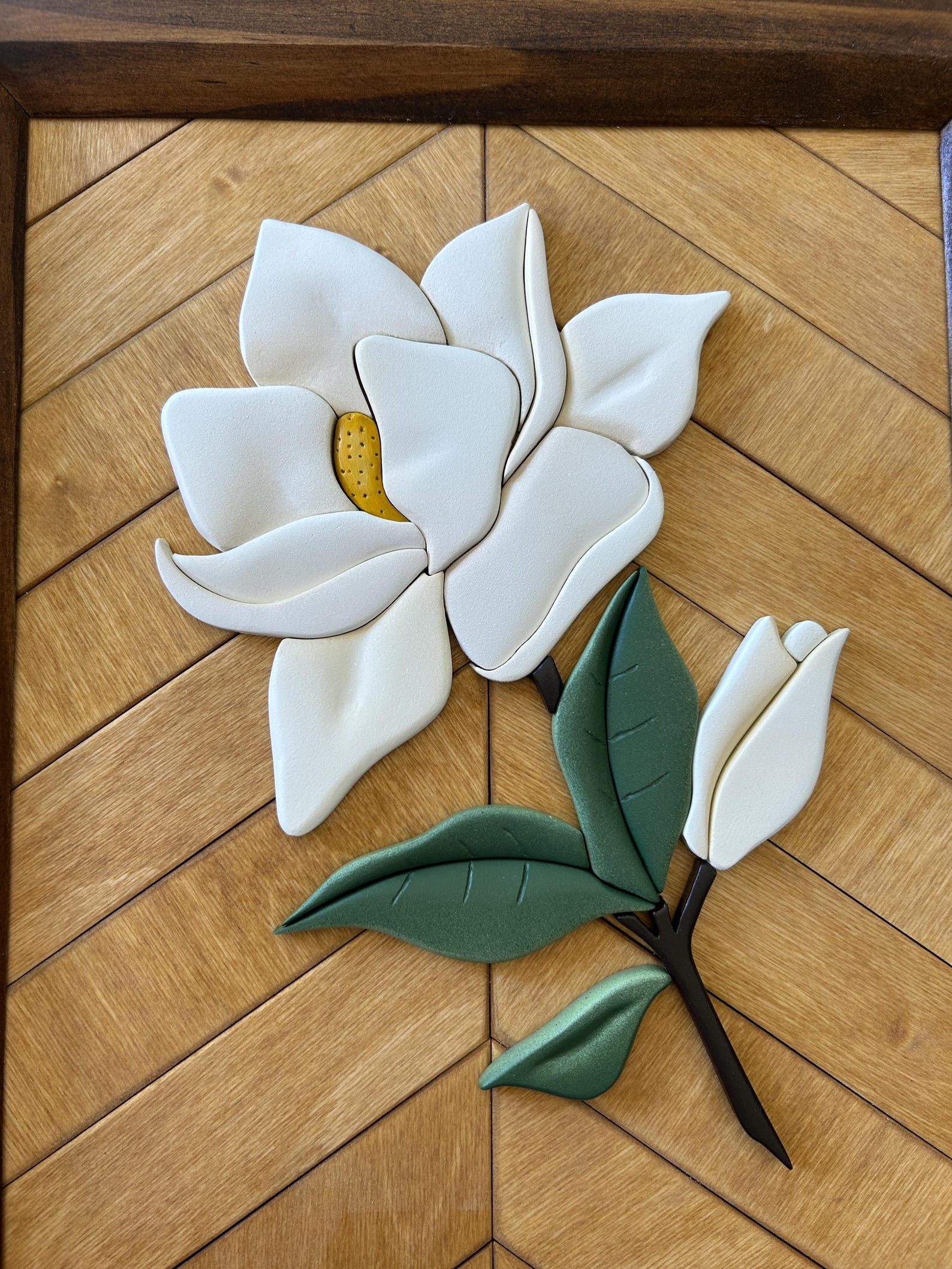 Hand-shaped Southern Magnolia Art, Wooden Magnolia Home Decor, Handmade ...