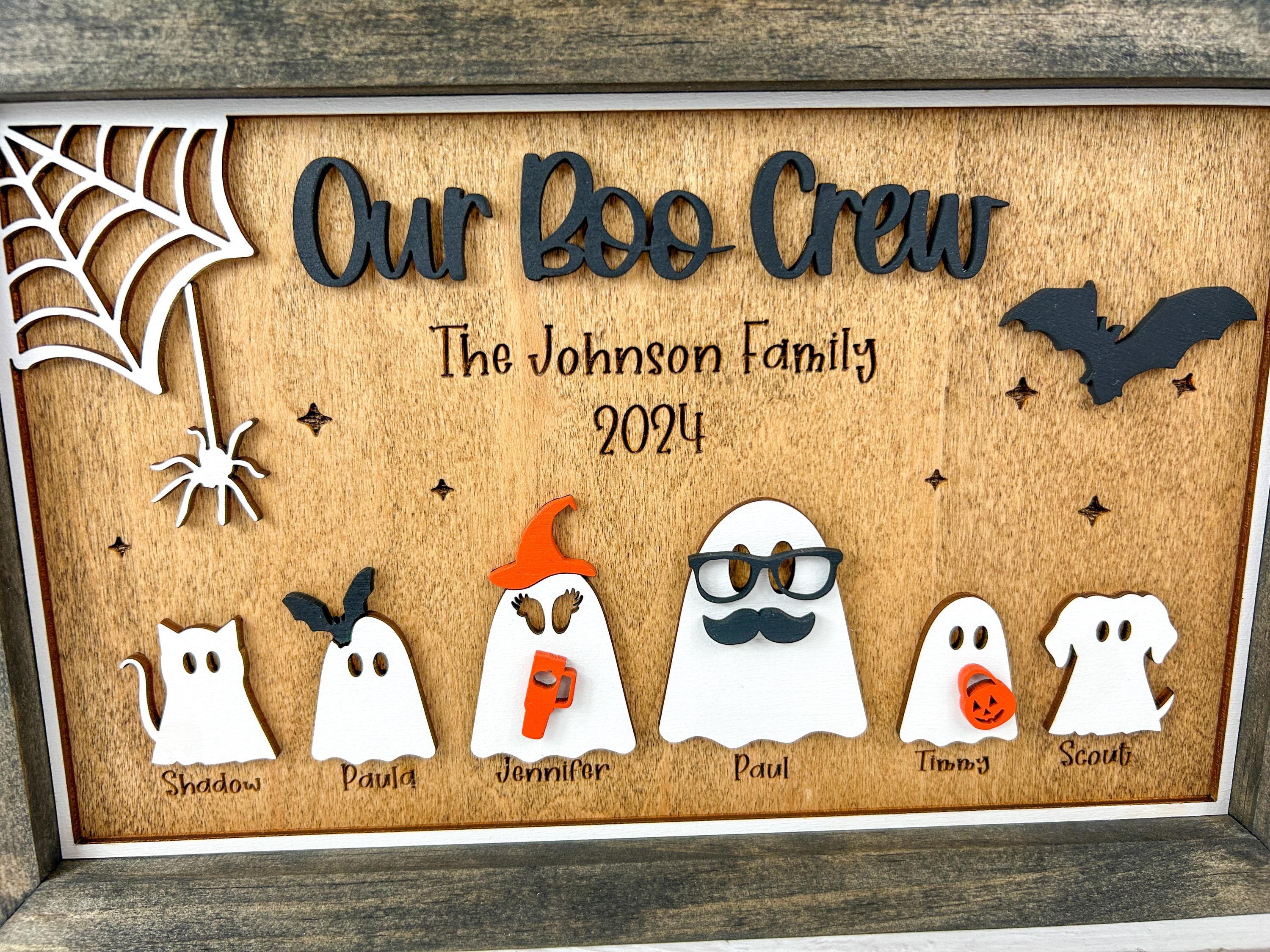 Personalized Ghost Family Sign, Custom Names, Ghost Shapes, and ...