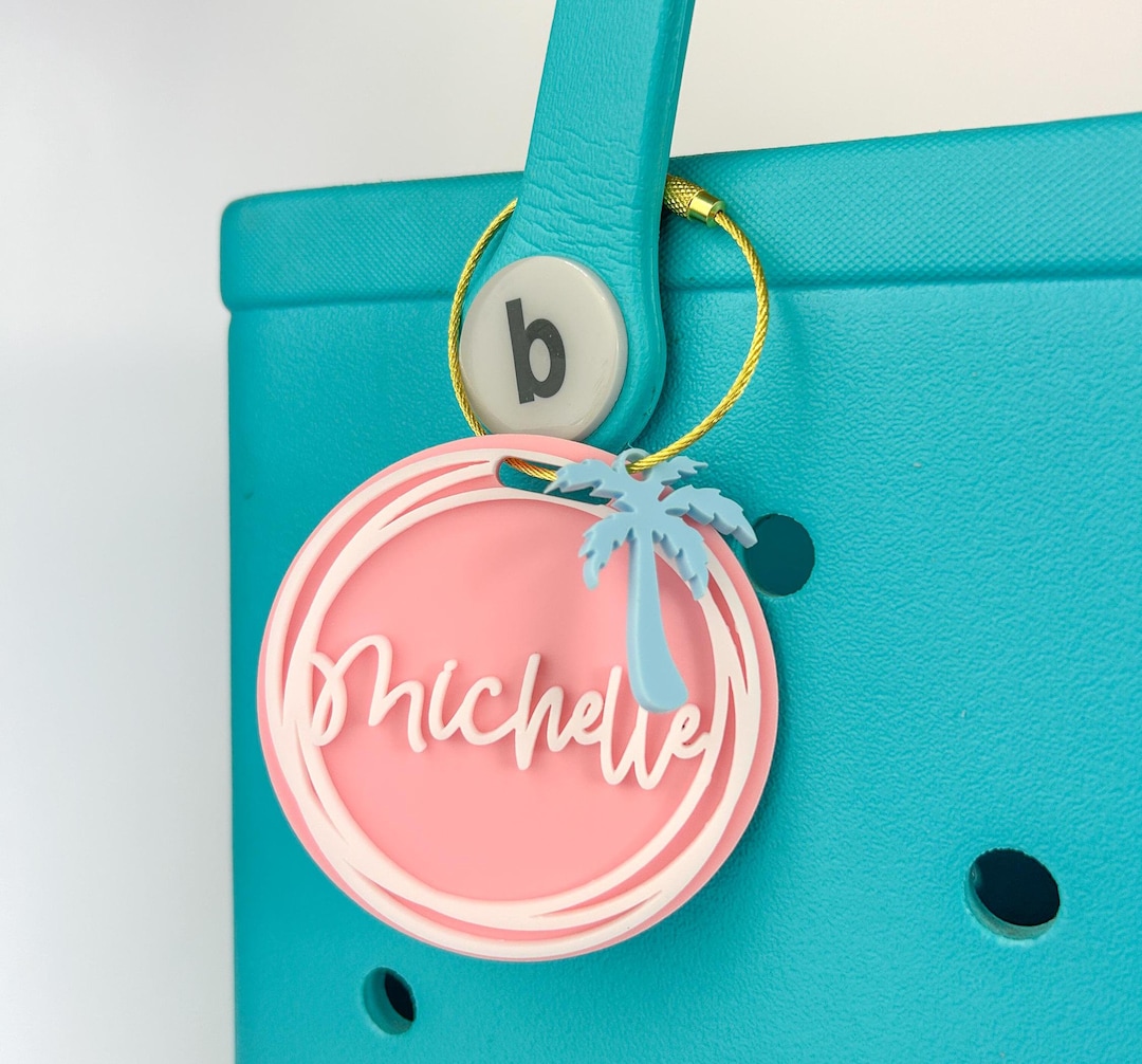 Custom Beach Bag Tag | Bogg Bag Accessory | Bogg Bag Tag With Charm ...
