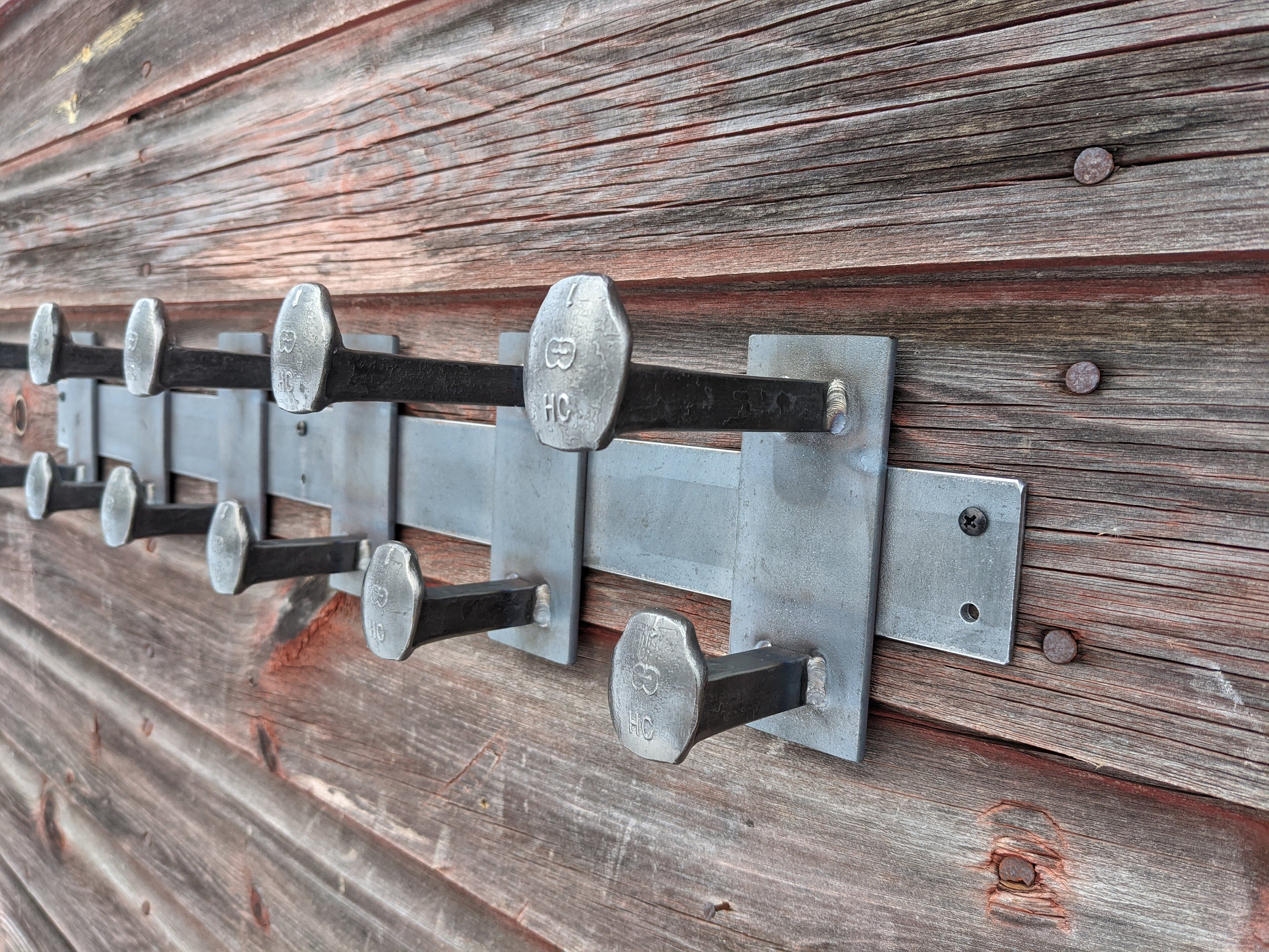 Coat Rack Wall Mount Industrial Farmhouse Decor Double - Etsy