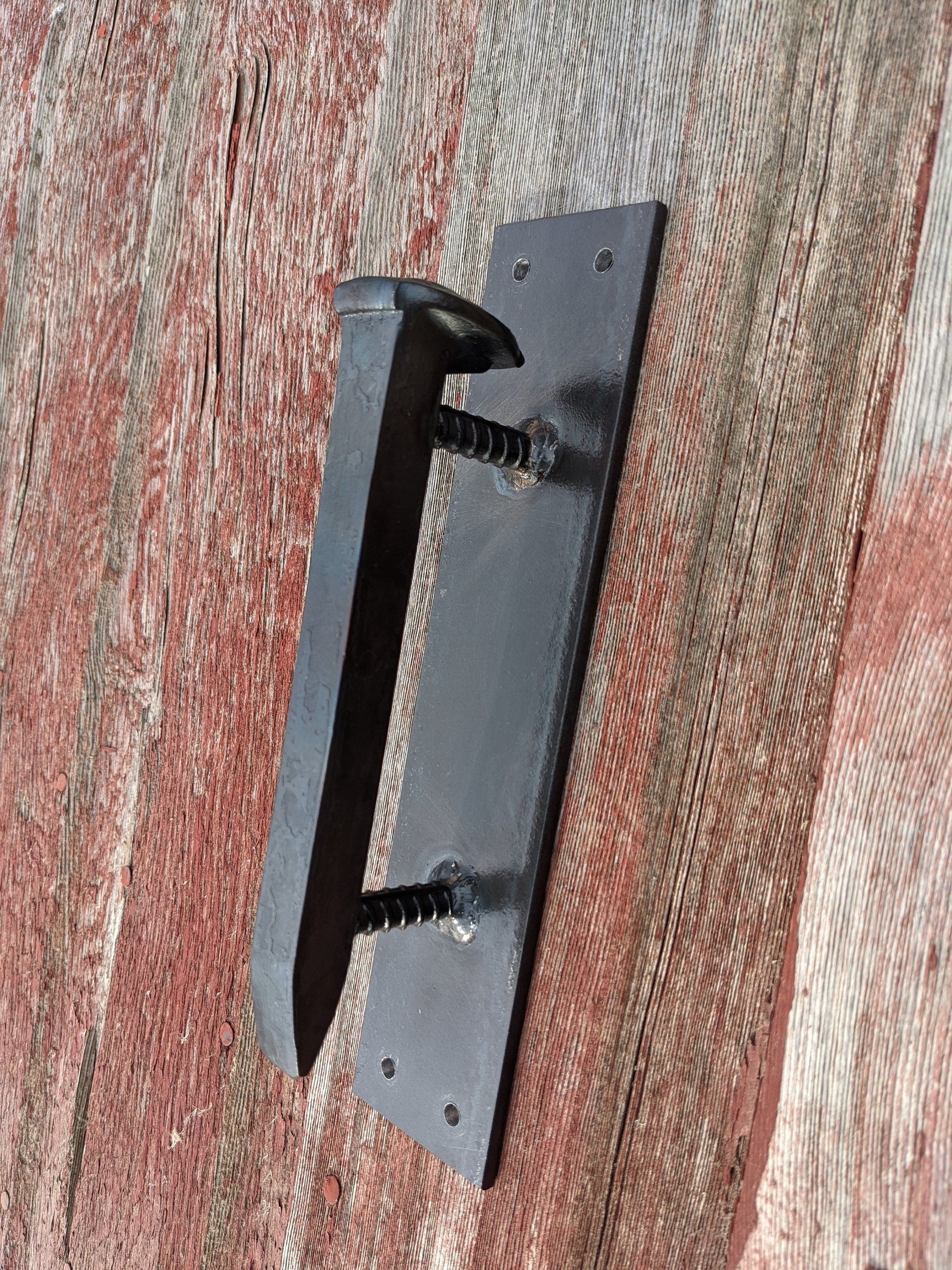 Rustic Railroad Spike Barn Door Pull, Barn Door Handle, Industrial Door ...
