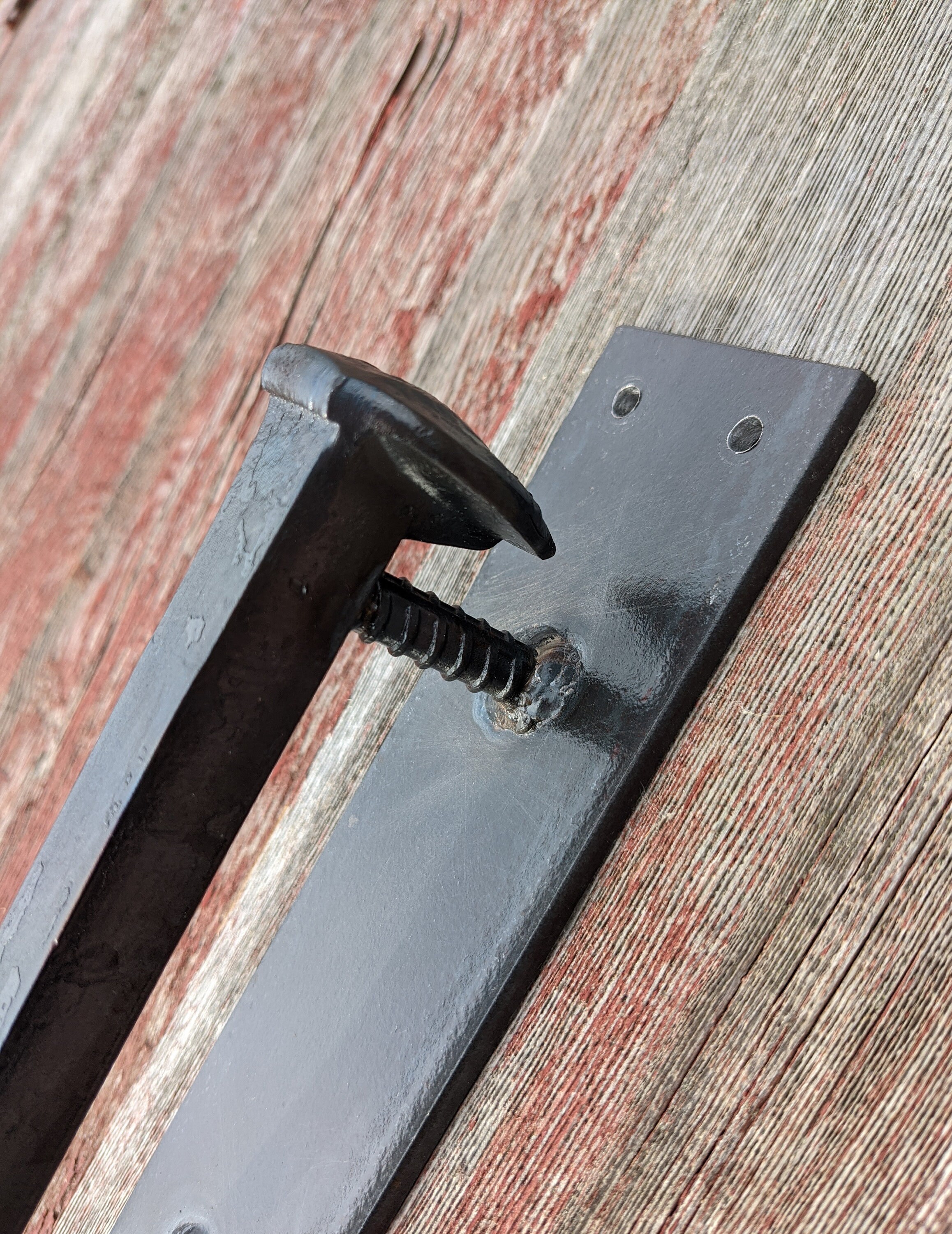 Rustic Railroad Spike Barn Door Pull, Barn Door Handle, Industrial Door ...