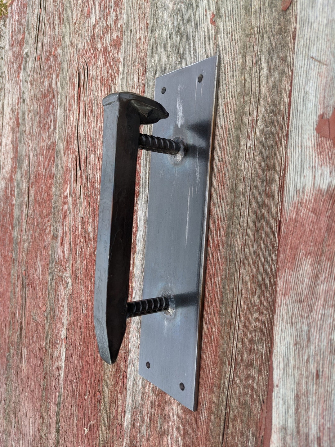 Rustic Railroad Spike Barn Door Handle, Barn Door Pull, Industrial Door ...