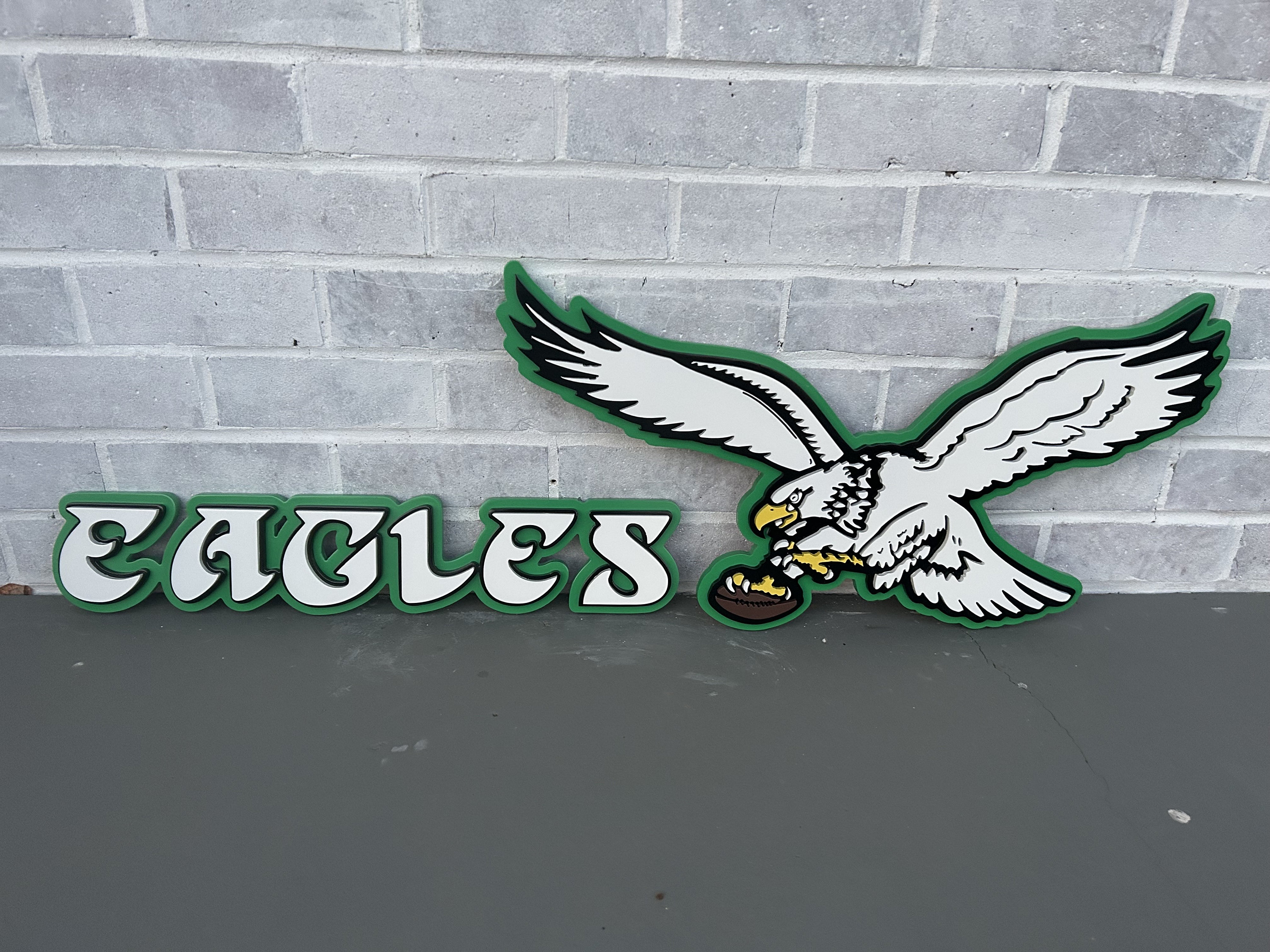 Philadelphia Eagles Kelly Green Logo title and Bird - Etsy