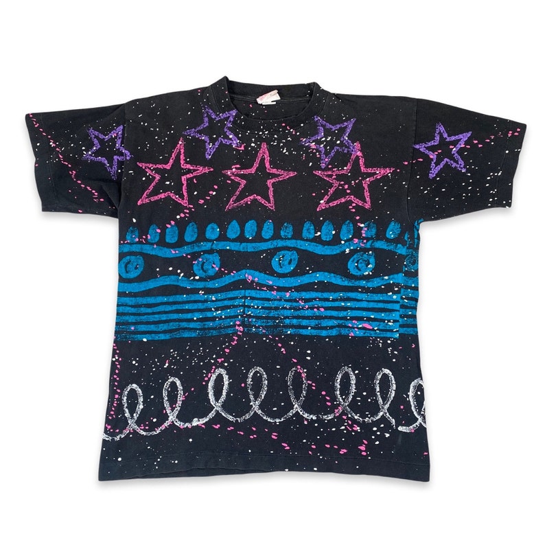 Vintage 80s Paint Splatter Tee - Etsy