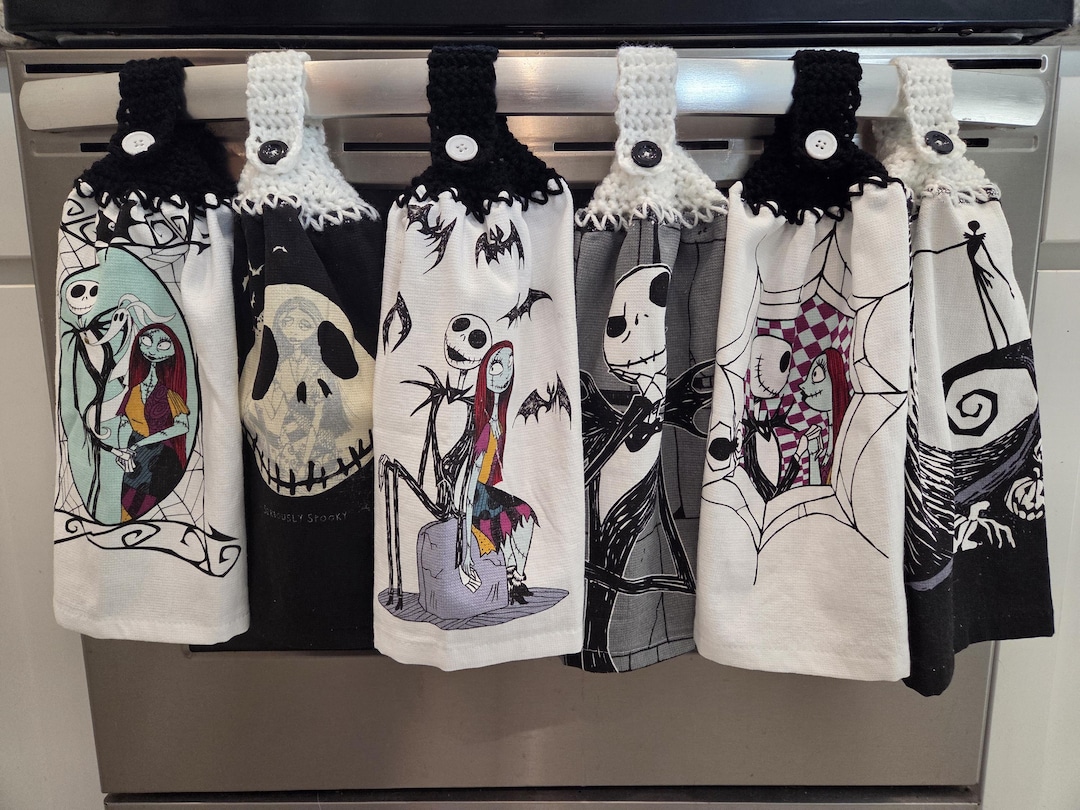 Jack and Sally Hanging Kitchen Hand Towels New - Etsy