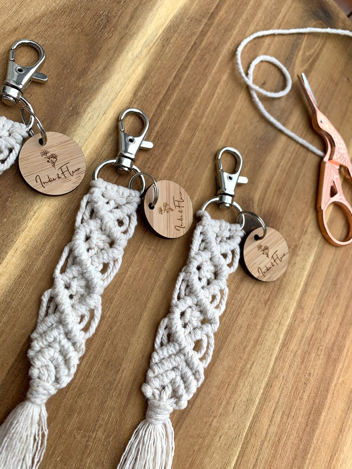 Macrame Key Ring Key Ring Gift Idea Boho Key Ring Mini | Etsy