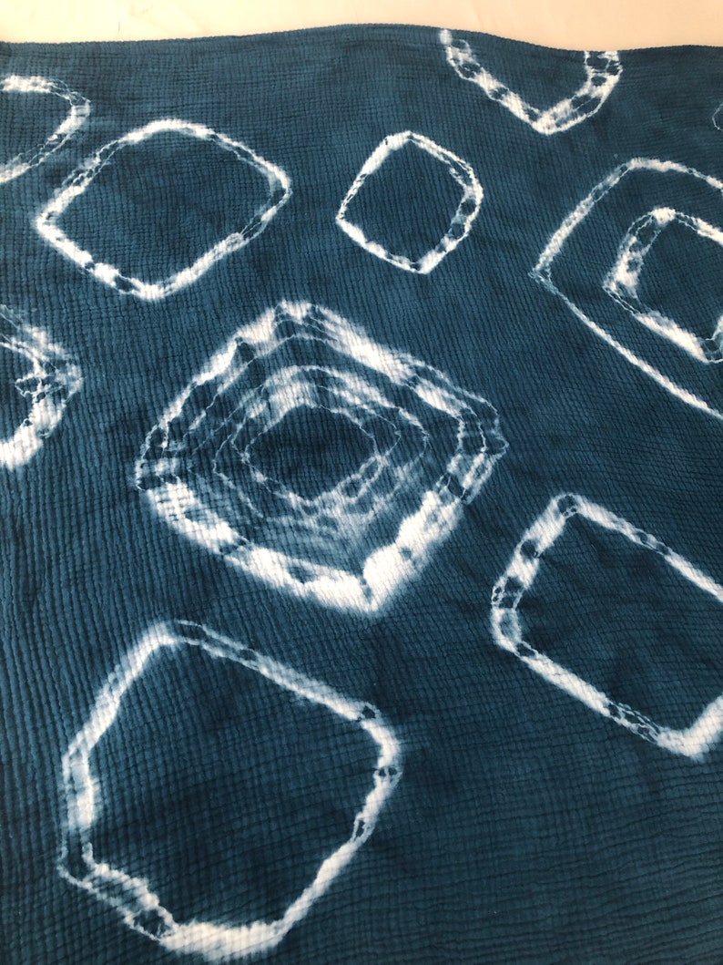 ENSO Muslin Gauze Throw Blanket in INDIGO Shibori Hand Dyed - Etsy