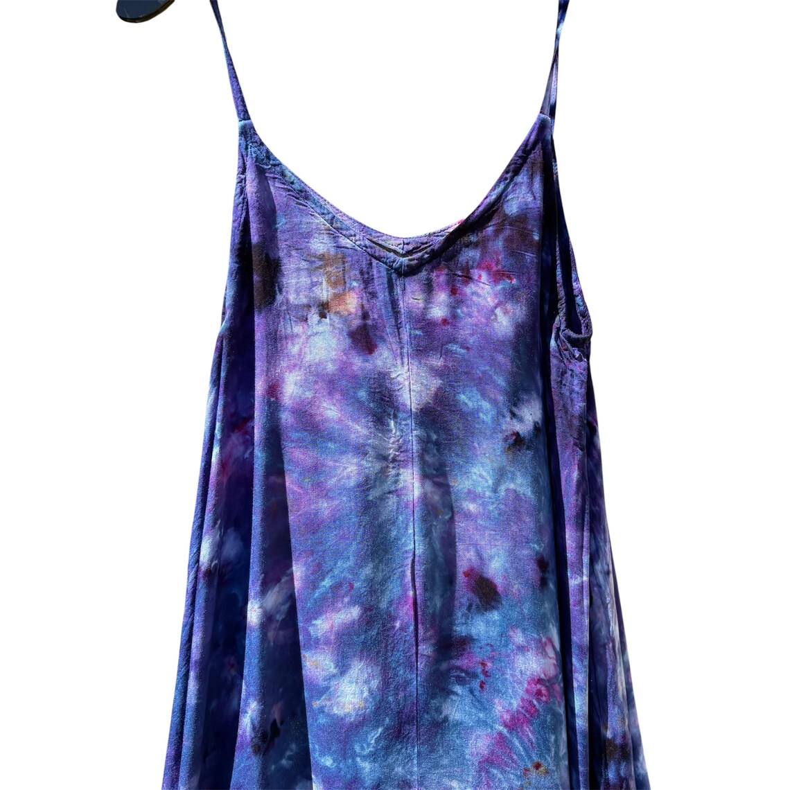 LUNA Ice Tie Dyed Maxi Dress | Dark Blue Purple Lightweight Rayon Long ...