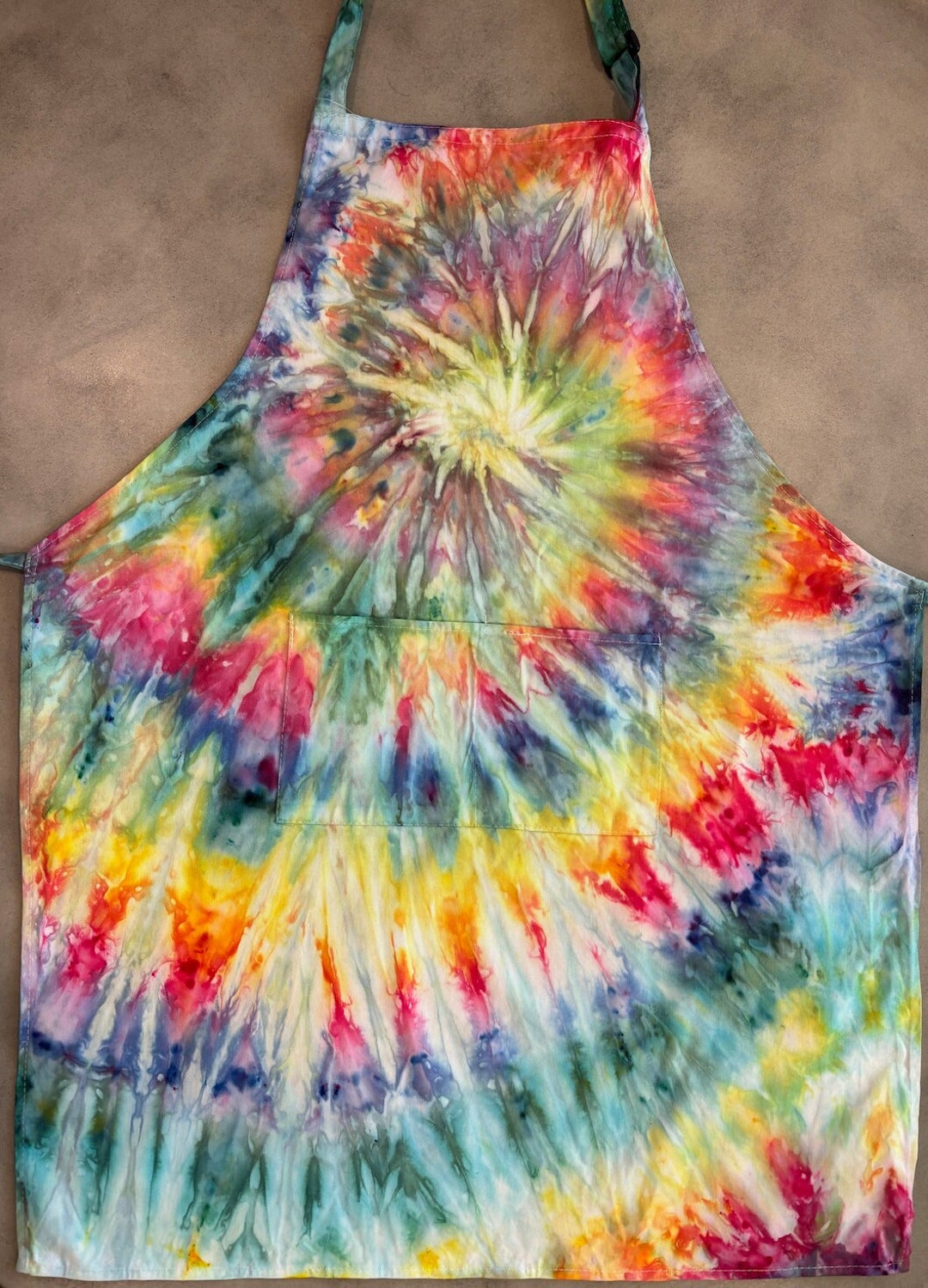 RAINBOW Ice Dyed Apron | Tie Dye Adjustable Fit Apron for the Kitchen ...