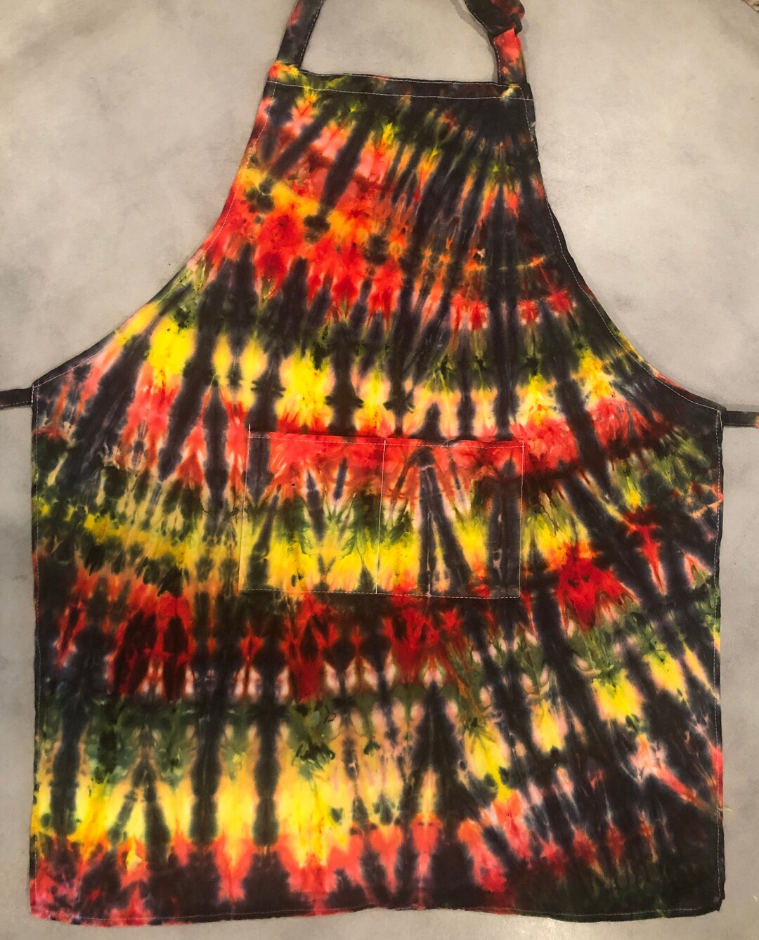 IRIE Tie Dye Cotton Twill Apron | Rasta Marley Jamaica - Etsy