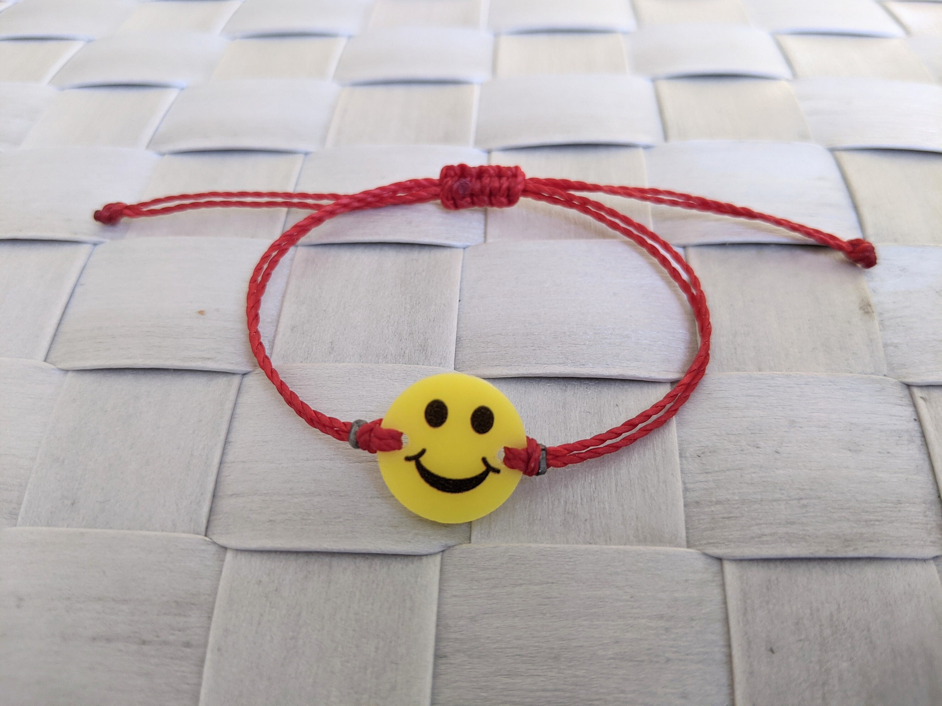 Emoji Bracelet Red String Bracelet Smiley Face Bracelet | Etsy