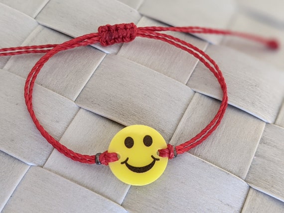 Emoji Bracelet Red String Bracelet Smiley Face Bracelet | Etsy
