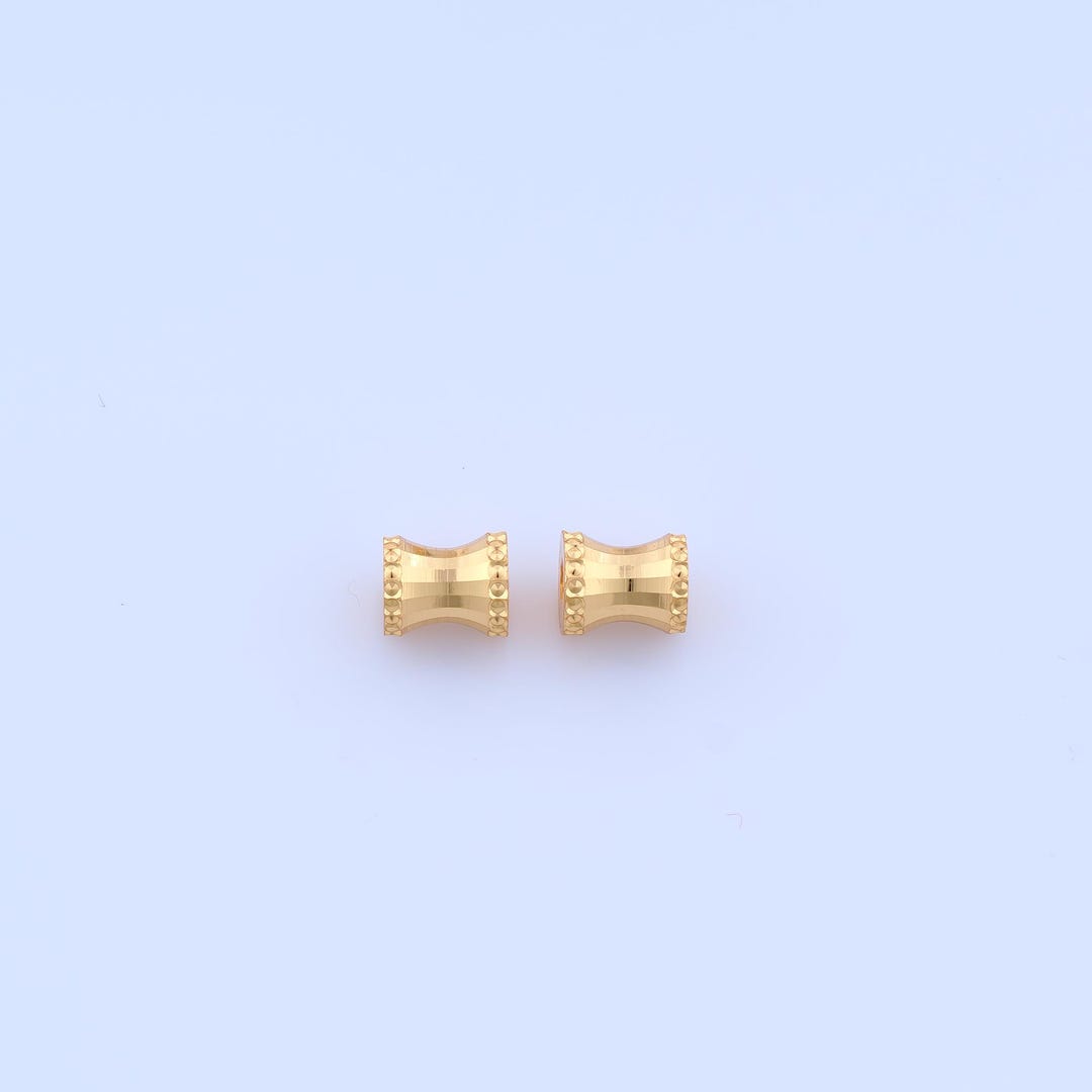 5 Pcs 18K Gold Filled Hourglass Beads,tube Beads, DIY Jewelry Making ...