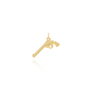 Gun Pendant, 18K Gold Filled Gun Charm, Submachine Gun Necklace, Pistol ...
