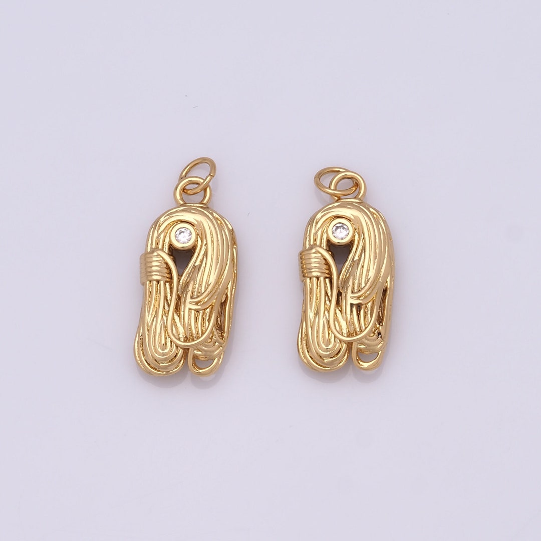 18K Gold Filled Rope Pendant,gold Rope Charms,rope Charms DIY Bracelet ...