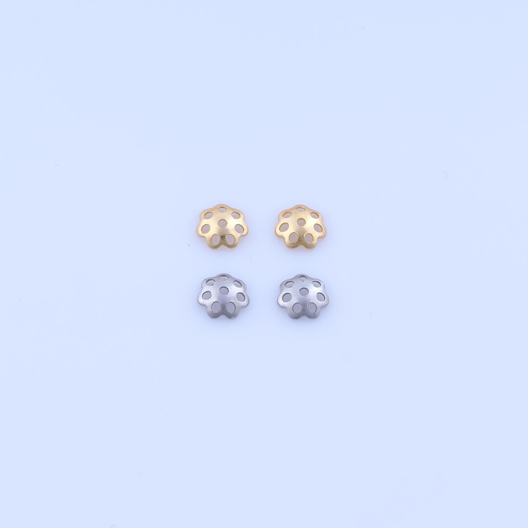 50 Pcs 18K Gold Filled Flower Beads Cap,flower Beads Cap, DIY Jewelry ...