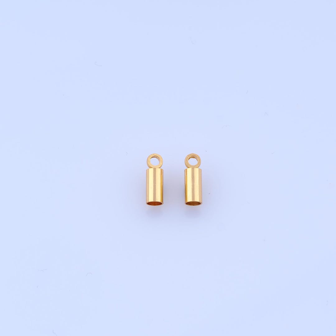 10 Pcs 18K Gold Filled Beads Cap, Cord End Cord Tip Solid End Cap Beads ...