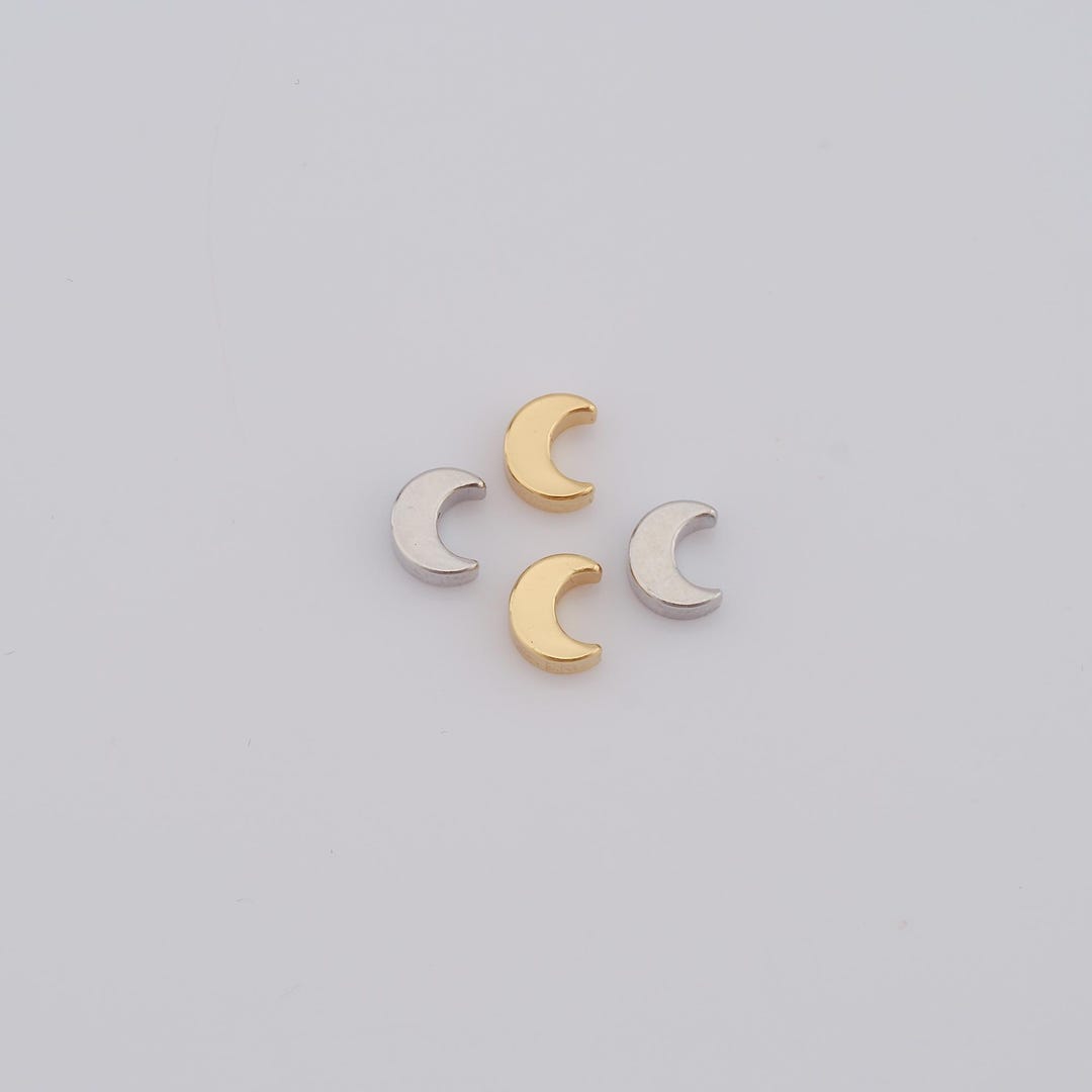 18K Gold Filled Moon Spacer Beads,moon Beads,moon Beads for DIY Jewelry ...