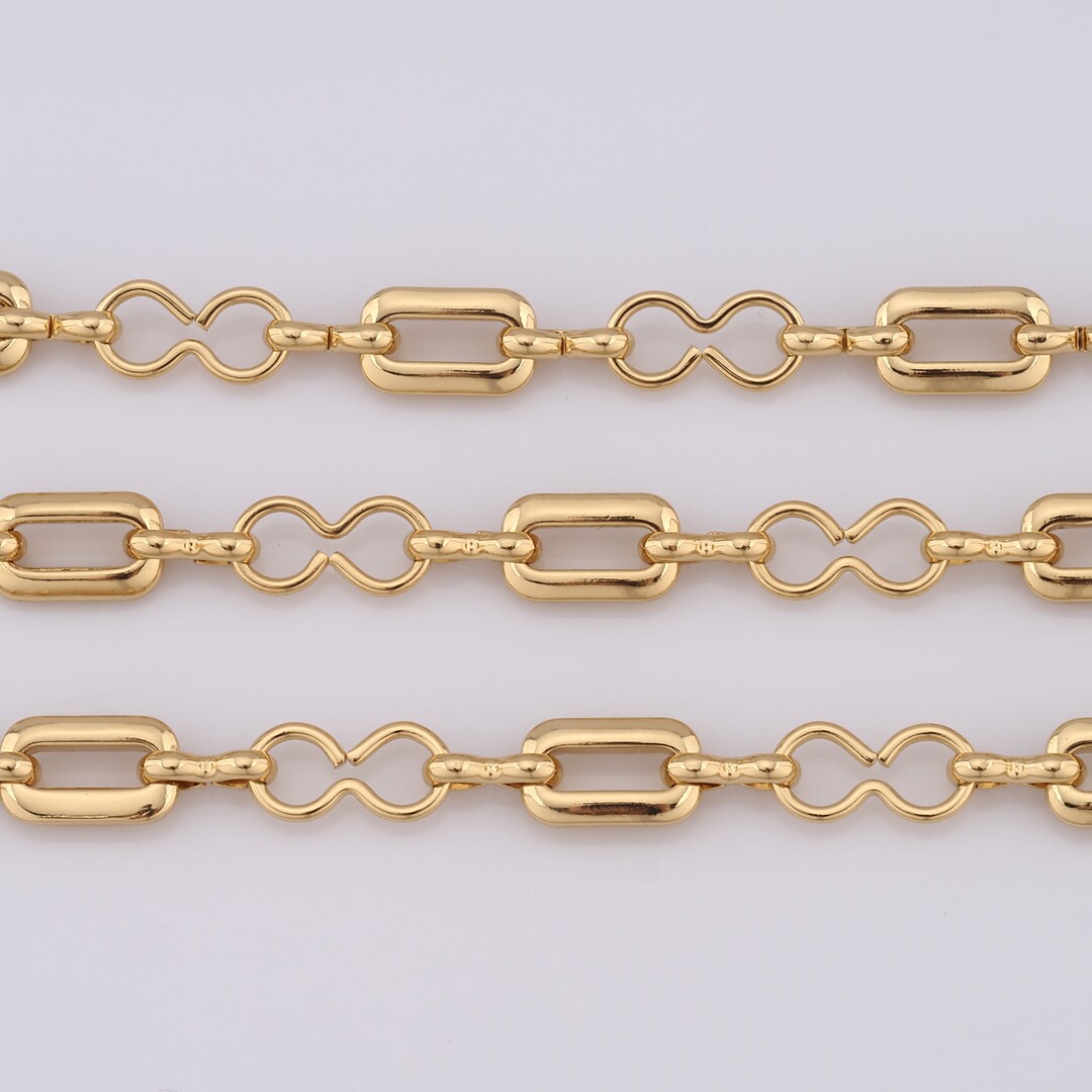 18K Gold Filled Figure 8 Chain,semi Finished Chain for DIY Bracelet ...