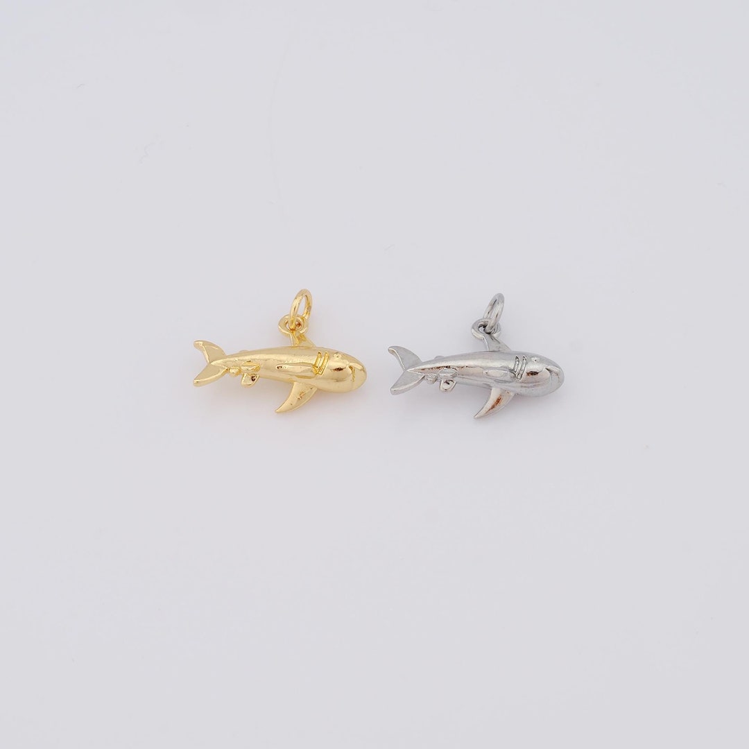 18K Gold Filled Shark Pendant,shark Charms,shark Charms, DIY Bracelet ...