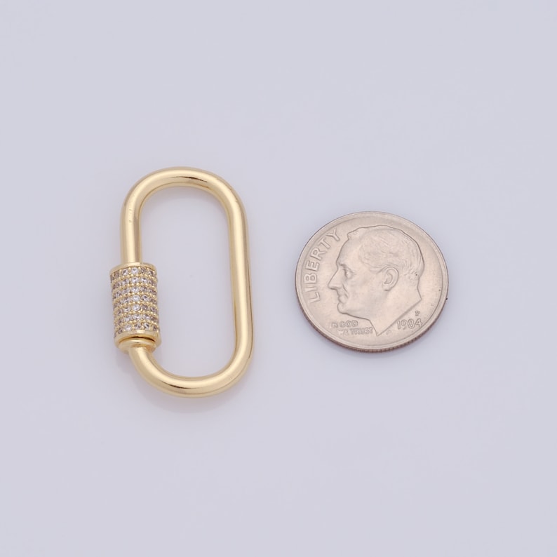 Gold Oval Screw Clasp,18k Gold Filled Carabiner Clasp, Necklace Clasp ...