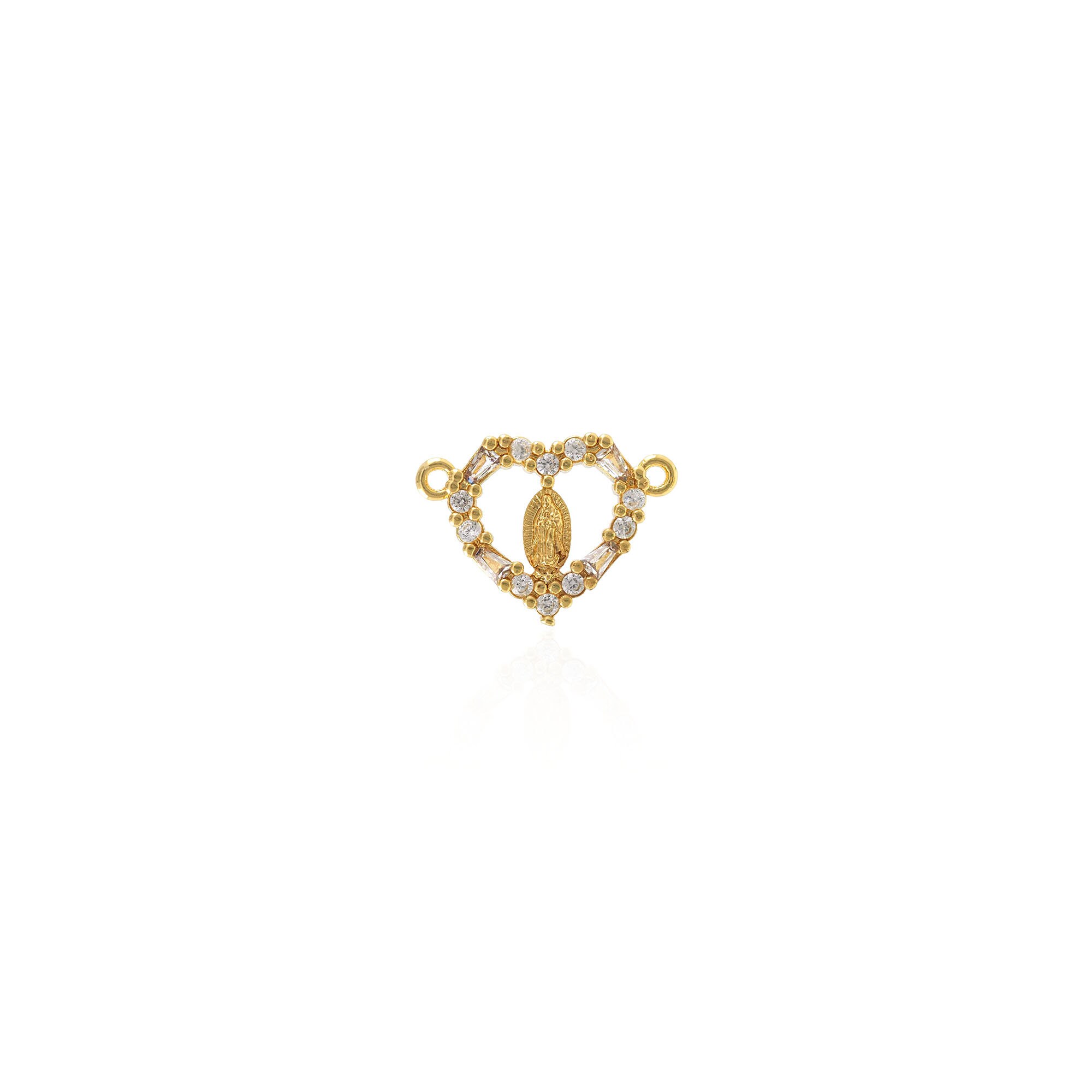 Heart Connector, 18K Gold Filled Heart Charm, Love Connector, Love ...