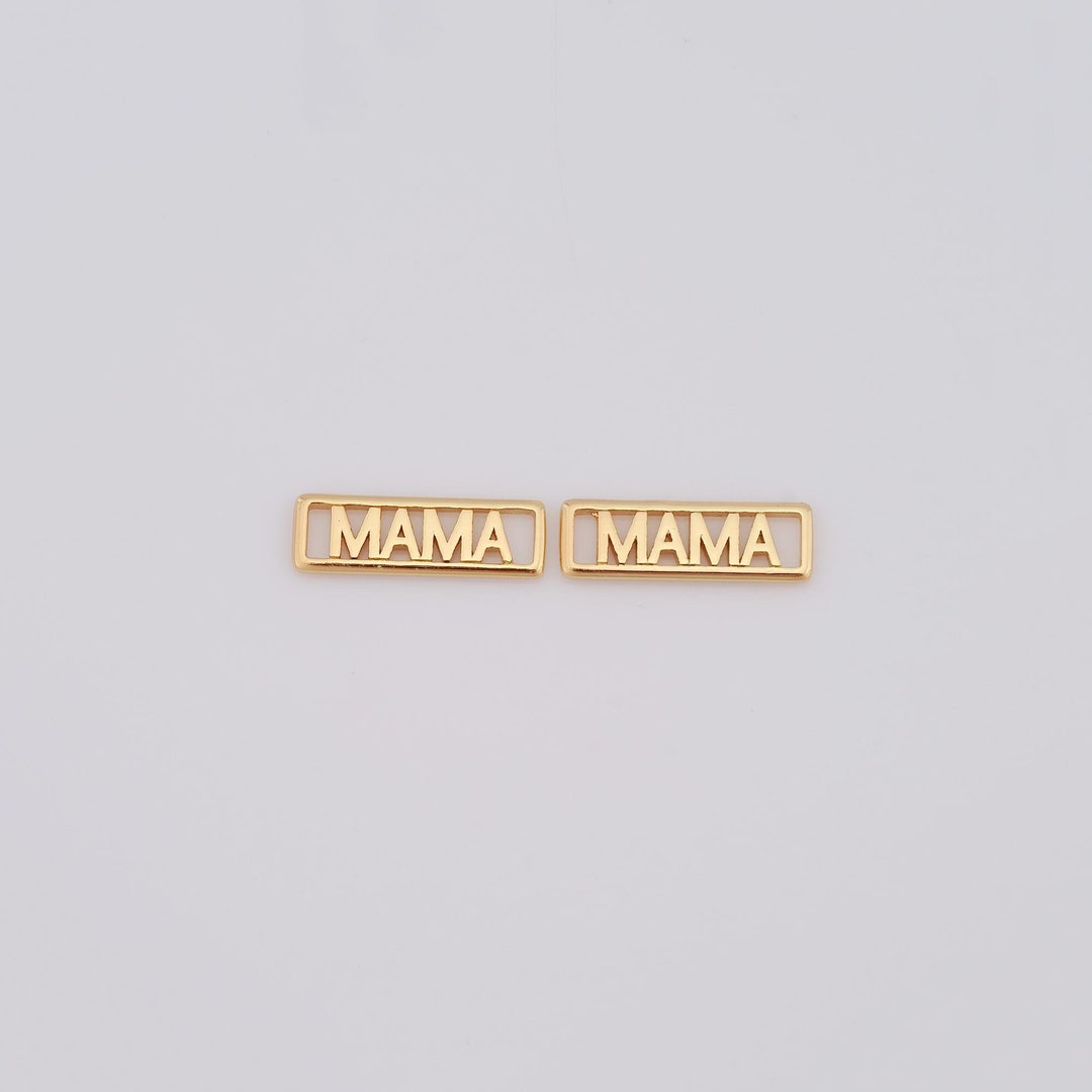 18K Gold Filled MAMA Pendant,letter Charms,letter Charms, DIY Bracelet ...