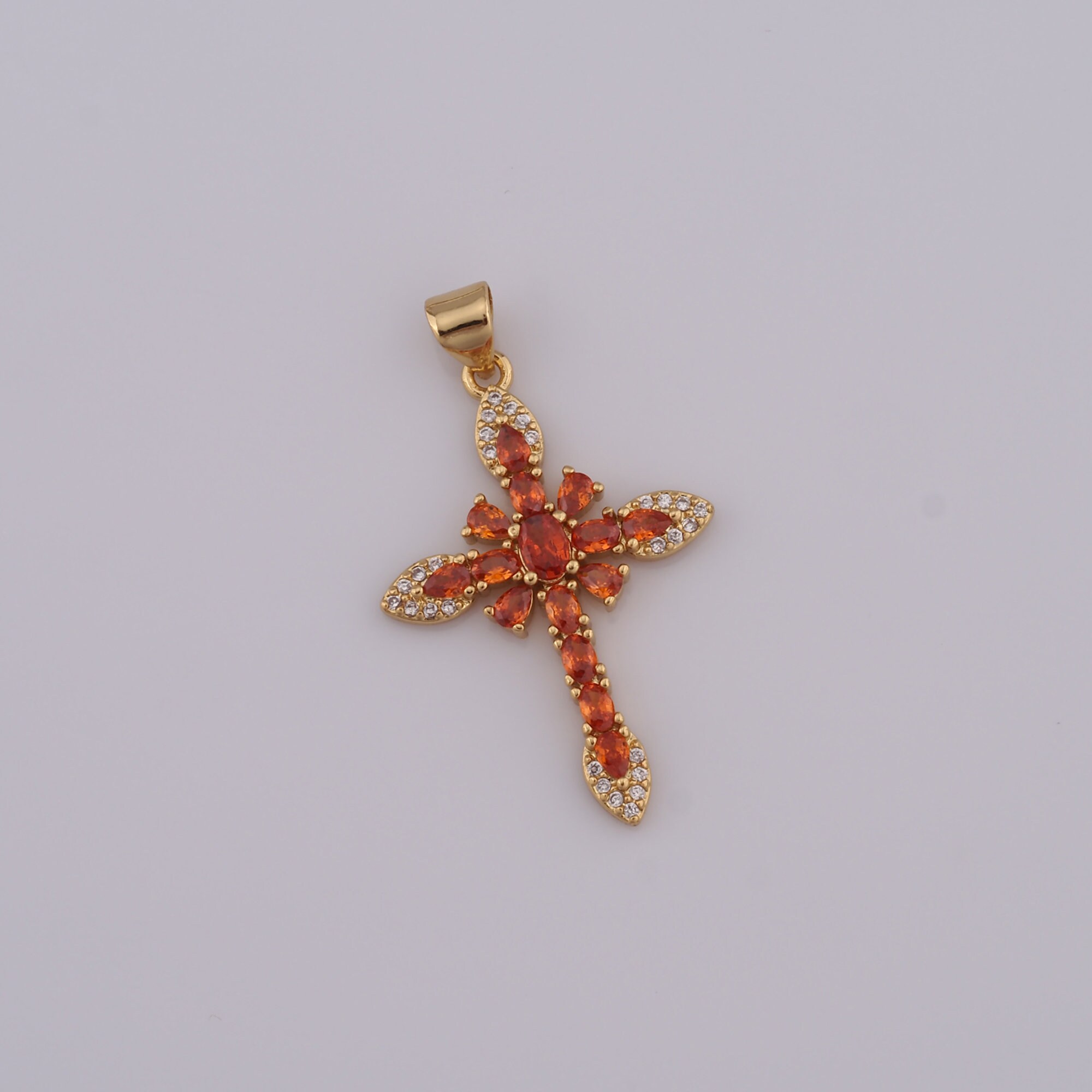 18K Gold Filled Christianity Charm, Gold Religious Charms,micro Pavé CZ ...