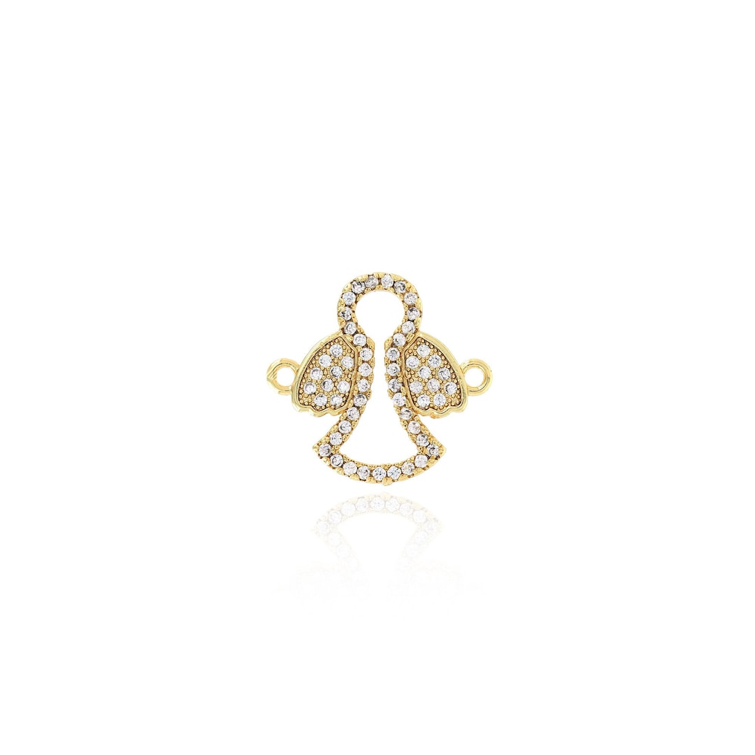 Micropavé CZ Ghost Connector, 18K Gold Filled Ghost Connector, Ghost ...