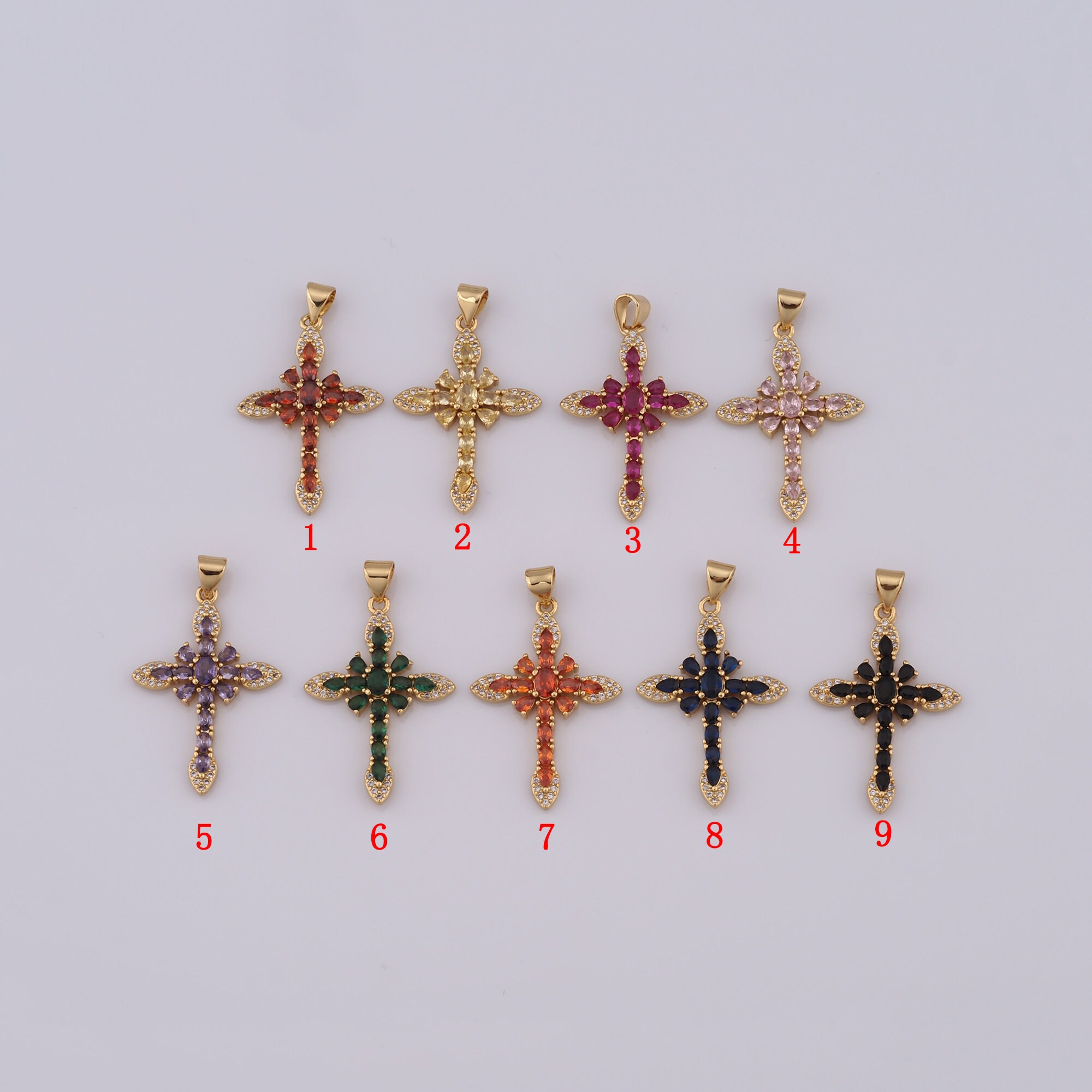 18K Gold Filled Christianity Charm, Gold Religious Charms,micro Pavé CZ ...
