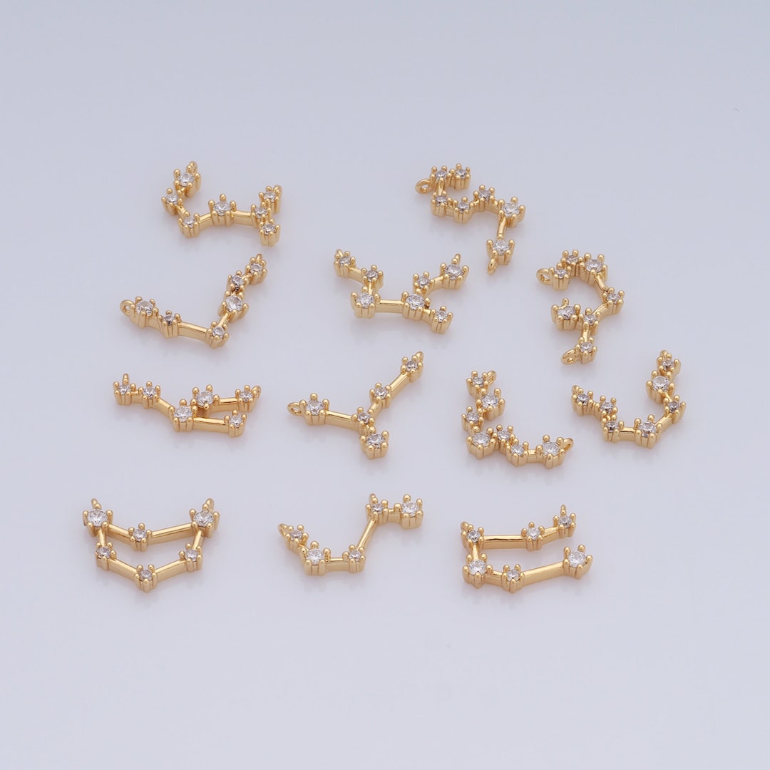 18K Gold Filled Constellations Pendant,zodiac Charms,horoscope Charms ...