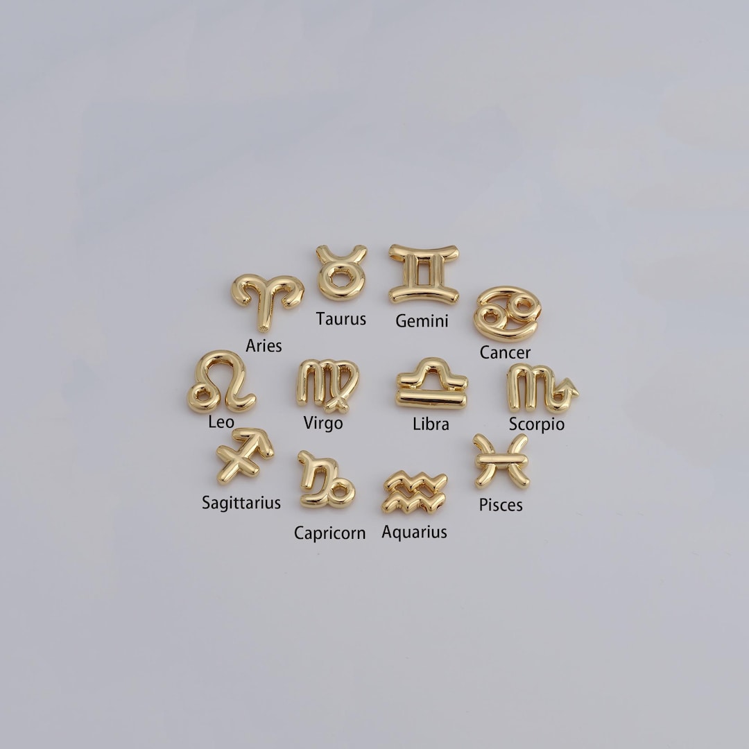 18K Gold Filled Constellations Pendant,horoscope Charms，horoscope ...